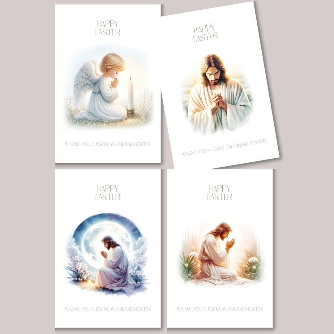 Religious Easter Postcards, Jesus and Angel Art, Christian Faith ...