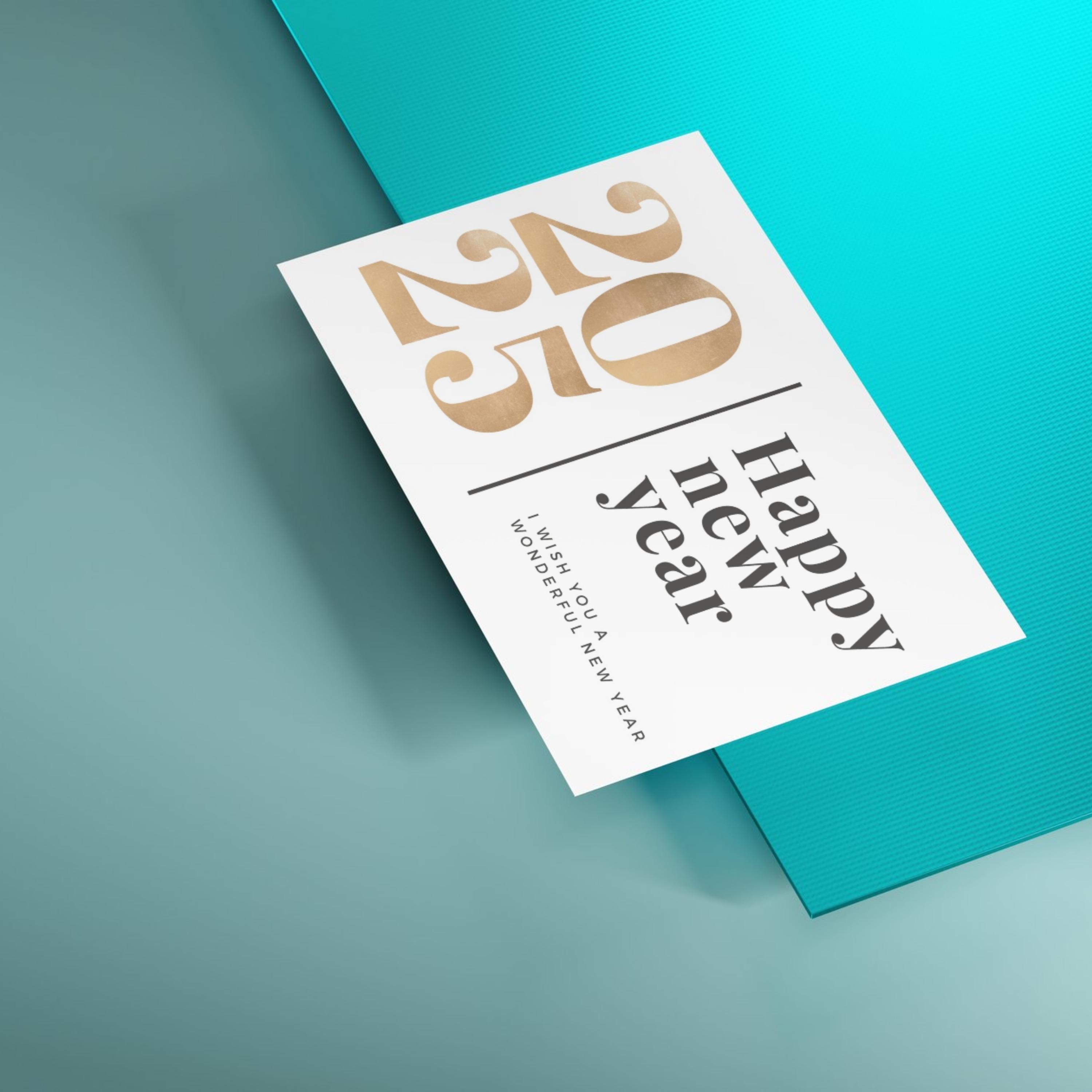 2025 Happy New Year Postcard, Modern New Year Postcard 2025 ...