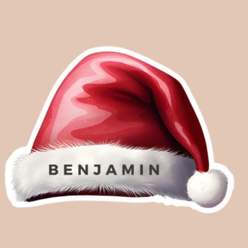 Custom Name Santa Hat Stickers, Personalized Christmas Gift Tags - Etsy