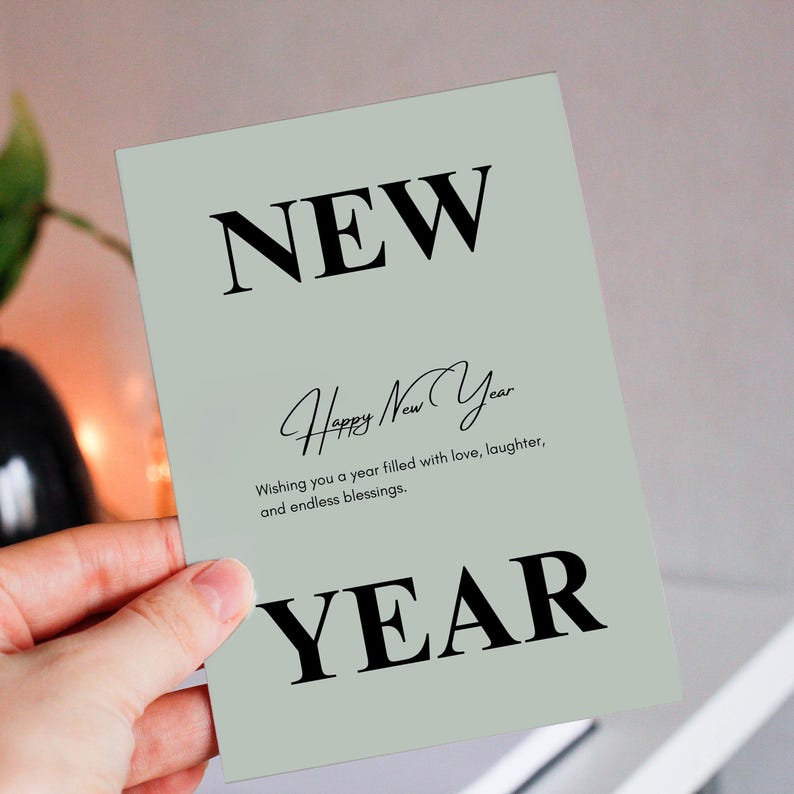2026 Happy New Year Postcard Set | Modern Holiday Greeting Cards ...