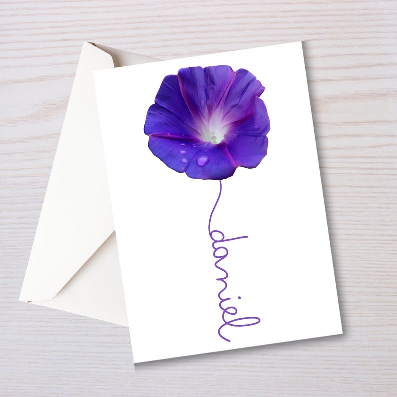 Custom September Birth Flower Card, Personalized Keepsake Gift - Etsy
