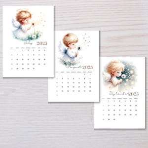 Angel & Dandelion 2025 Calendar With Easel, Customizable Special Dates ...