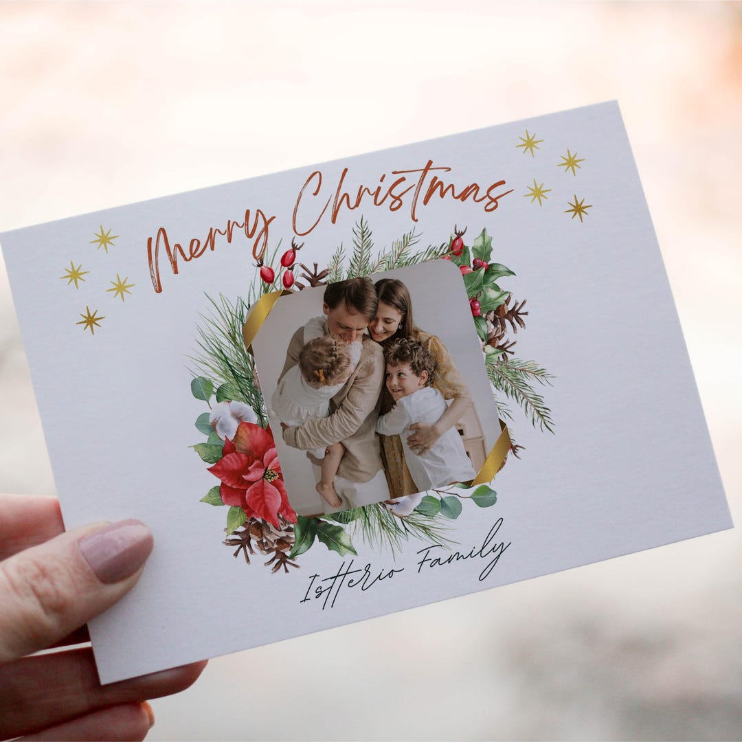 Personalized Christmas Card, Custom Holiday Greeting Cards, Merry ...