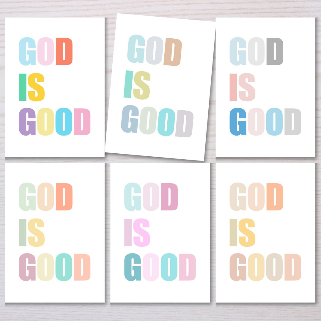Christian Easter Card, God is Good, Pastel Colors (set of 6) - Etsy
