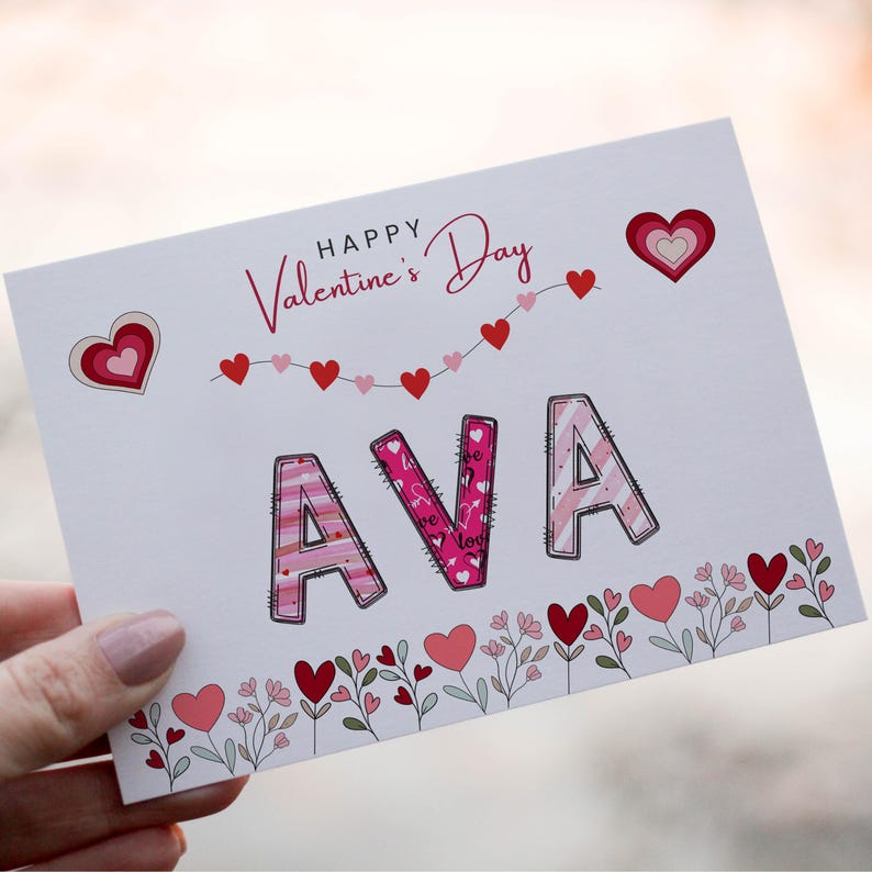 Personalized Valentine’s Day Card, Customizable With Loved One’s Name ...