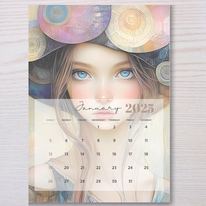 2025 Artistic Portrait Calendar, Unique Illustrated Calendar ...