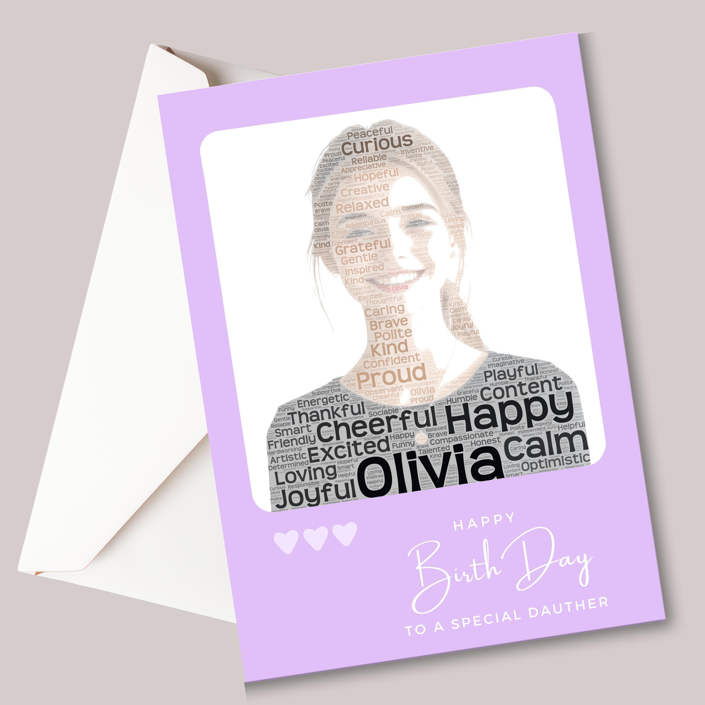Personalized Photo Word Cloud Birthday Card - Etsy