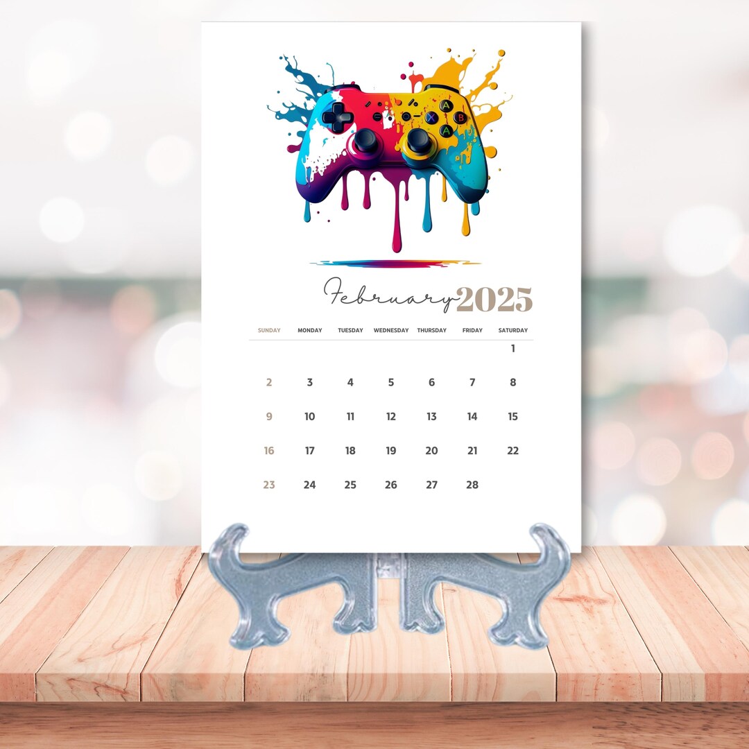 2026 Gaming Controller Art Desk Calendar, Personalized Gamer Gift - Etsy