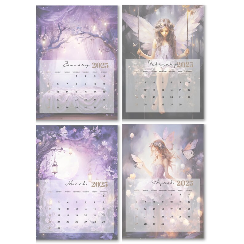 2026 Fairy Desk Calendar, Whimsical Art, Customizable Dates - Etsy