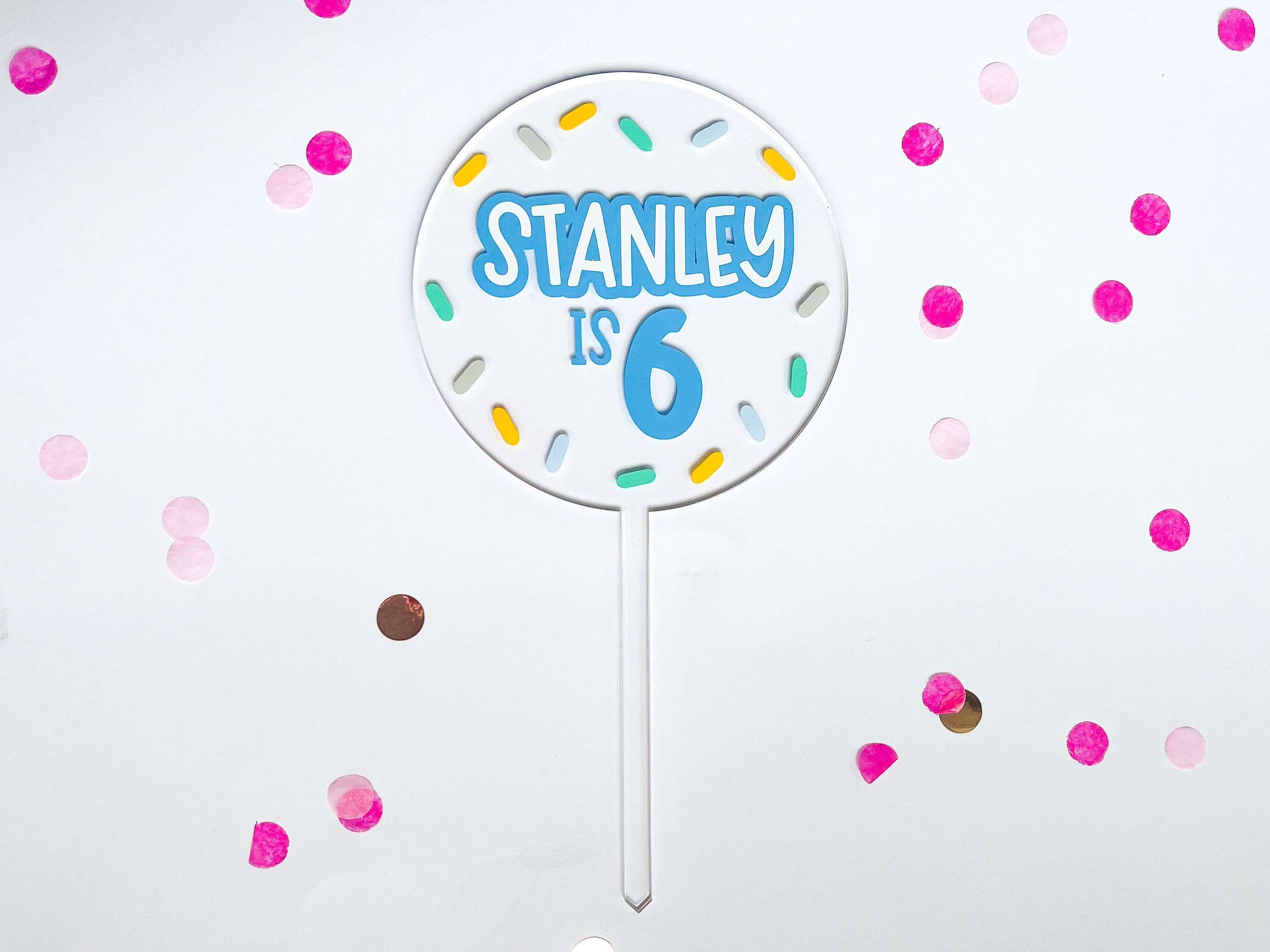 Personalised Sprinkle Kids Cake Topper, Pastel Birthday Decor, Custom ...