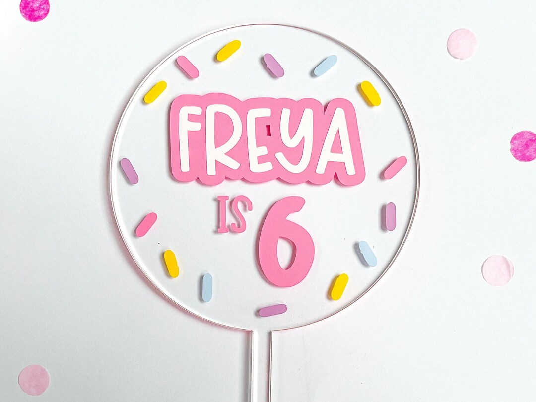 Personalised Sprinkle Kids Cake Topper, Pastel Birthday Decor, Custom ...