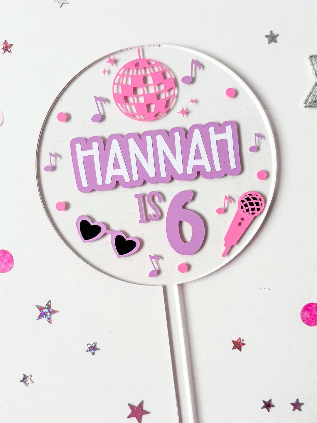 Personalised Kids Disco Cake Topper | Dance Party Cake Decor | Disco ...
