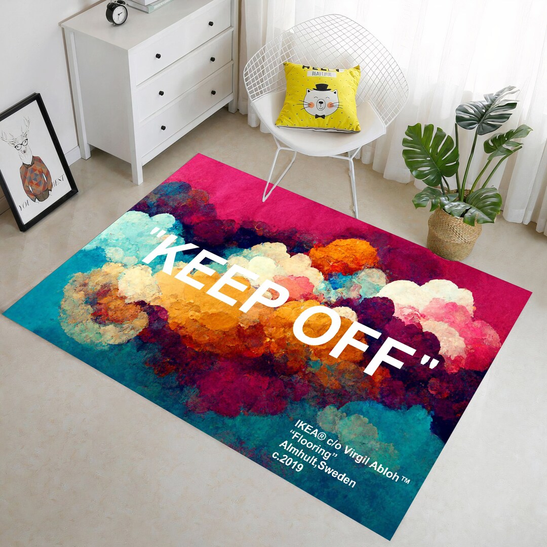 Keep off Rug,pink Decor,pastel Rug,cloud Pattern,keep Off,kee Off ...