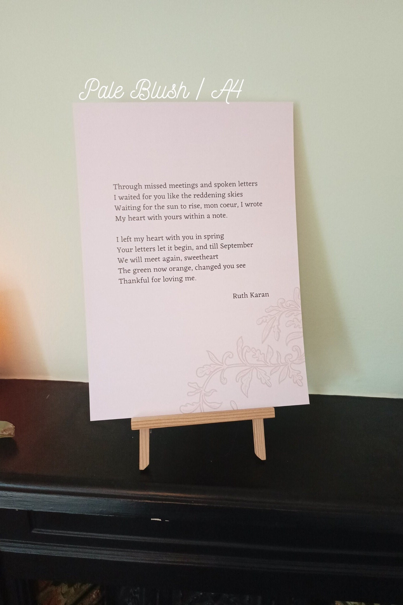 Handwritten Original Poem, A4 Bespoke, Custom Poem Print Written Just ...