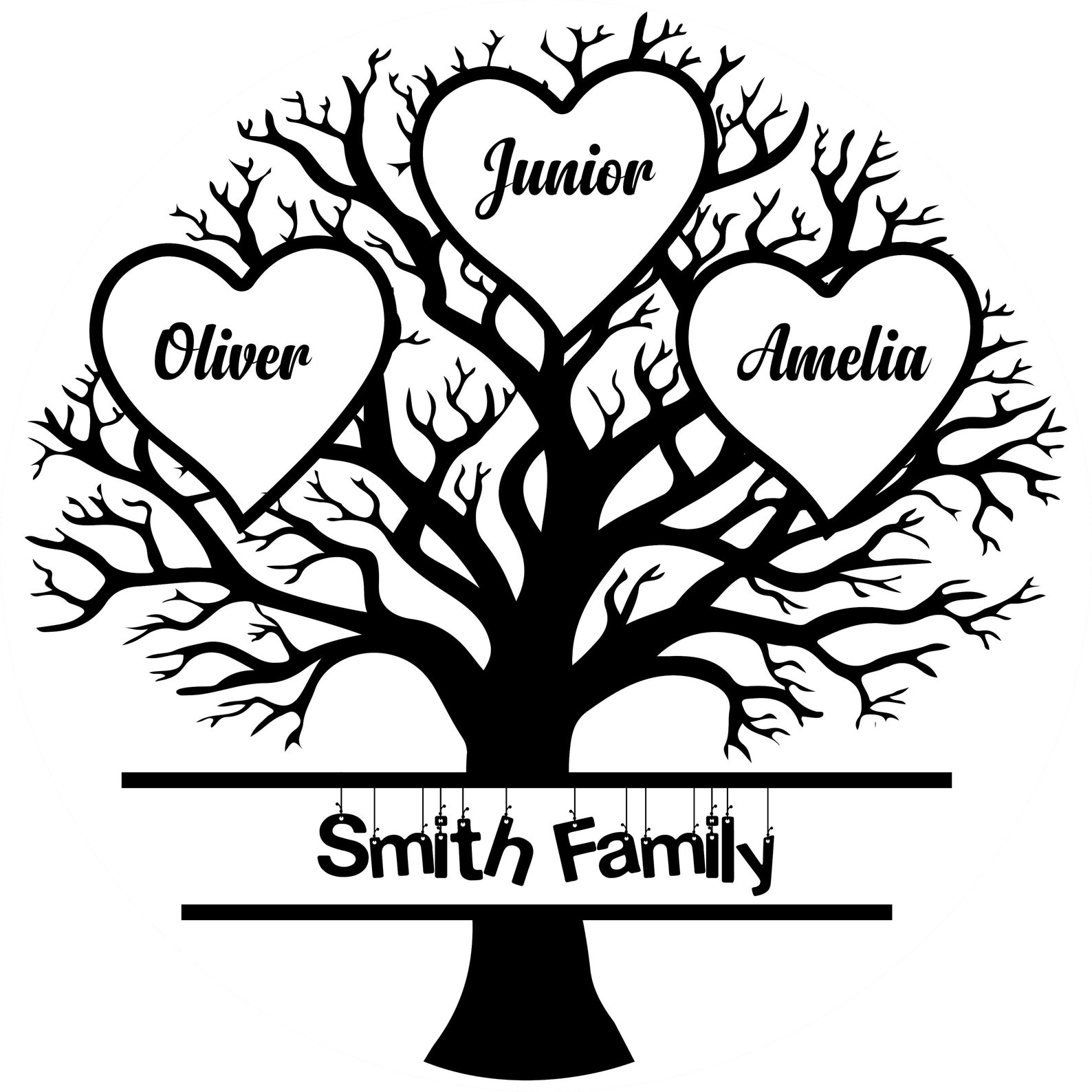Custom Family Tree SVG and PNG: Create Personalized Family Tree Wall ...