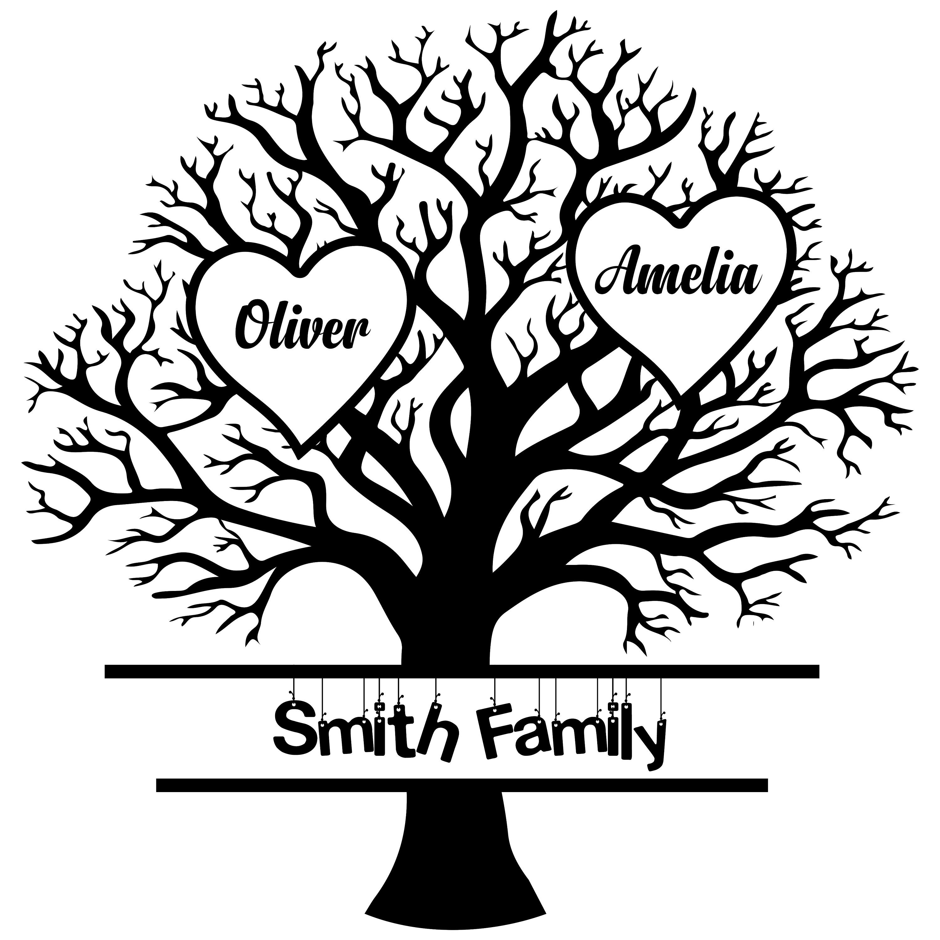 Custom Family Tree SVG and PNG: Create Personalized Family Tree Wall ...