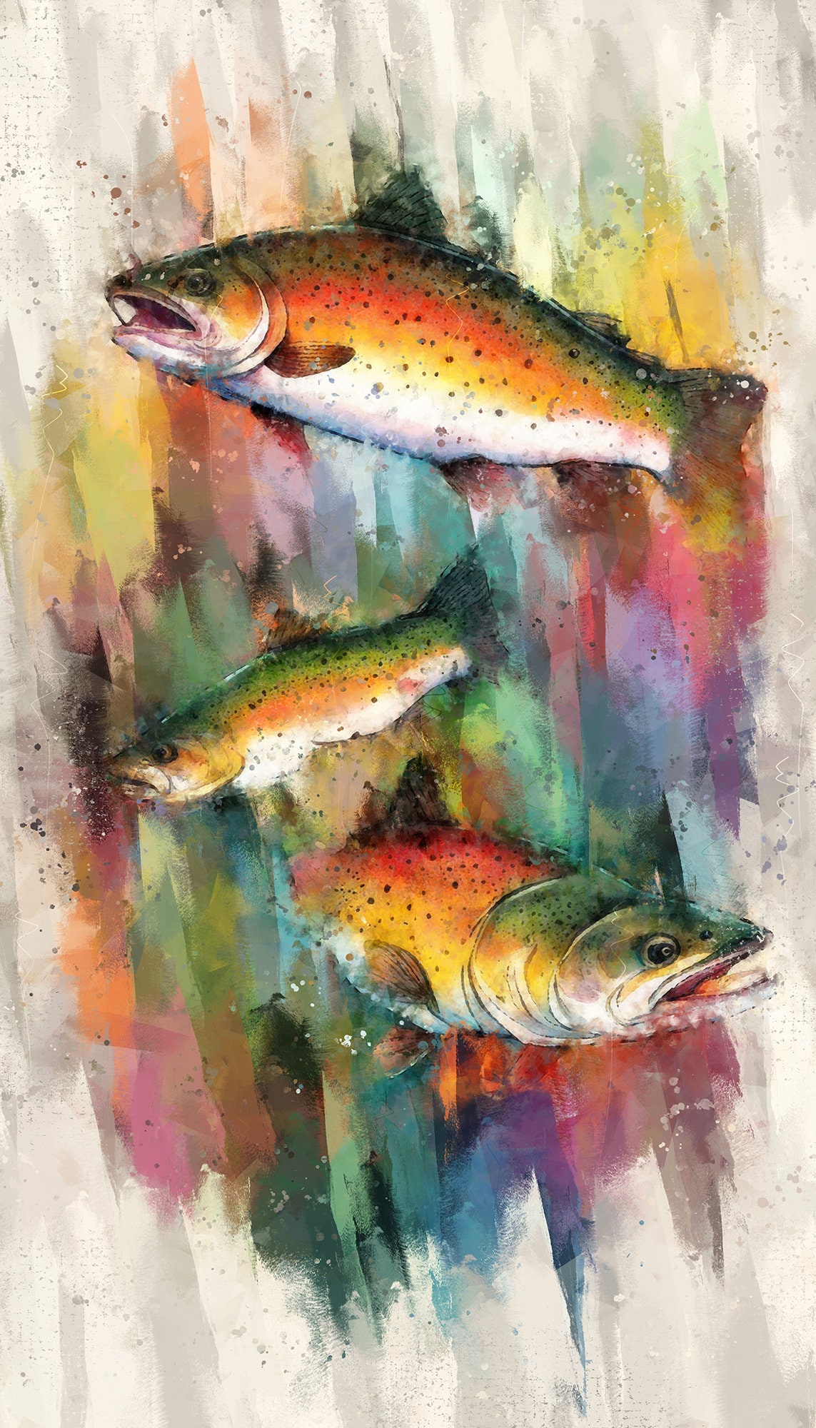 Rainbow Trout Wall Art - Vertical - 3 Variations - Digital Downloads - Etsy