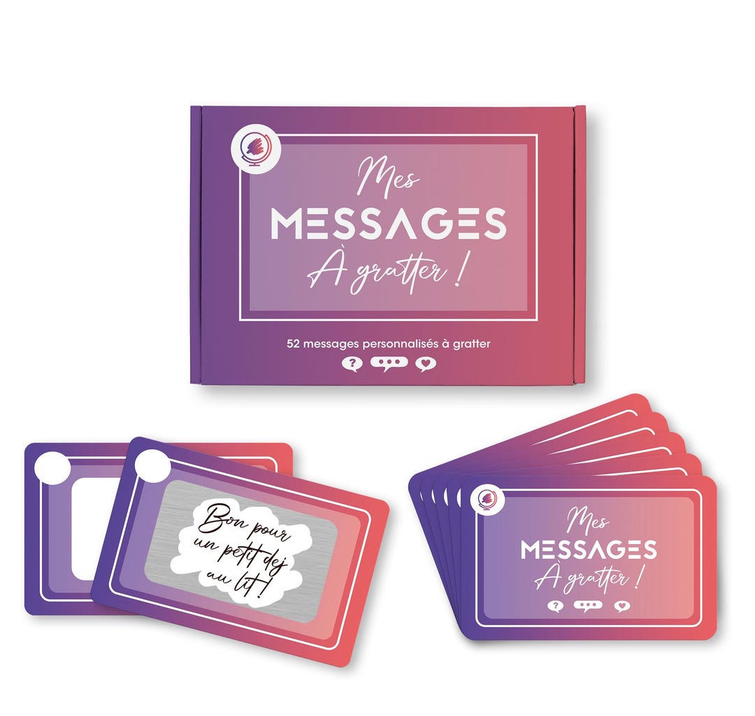 Coffret de messages personnalisables à gratter – 52 messages ...