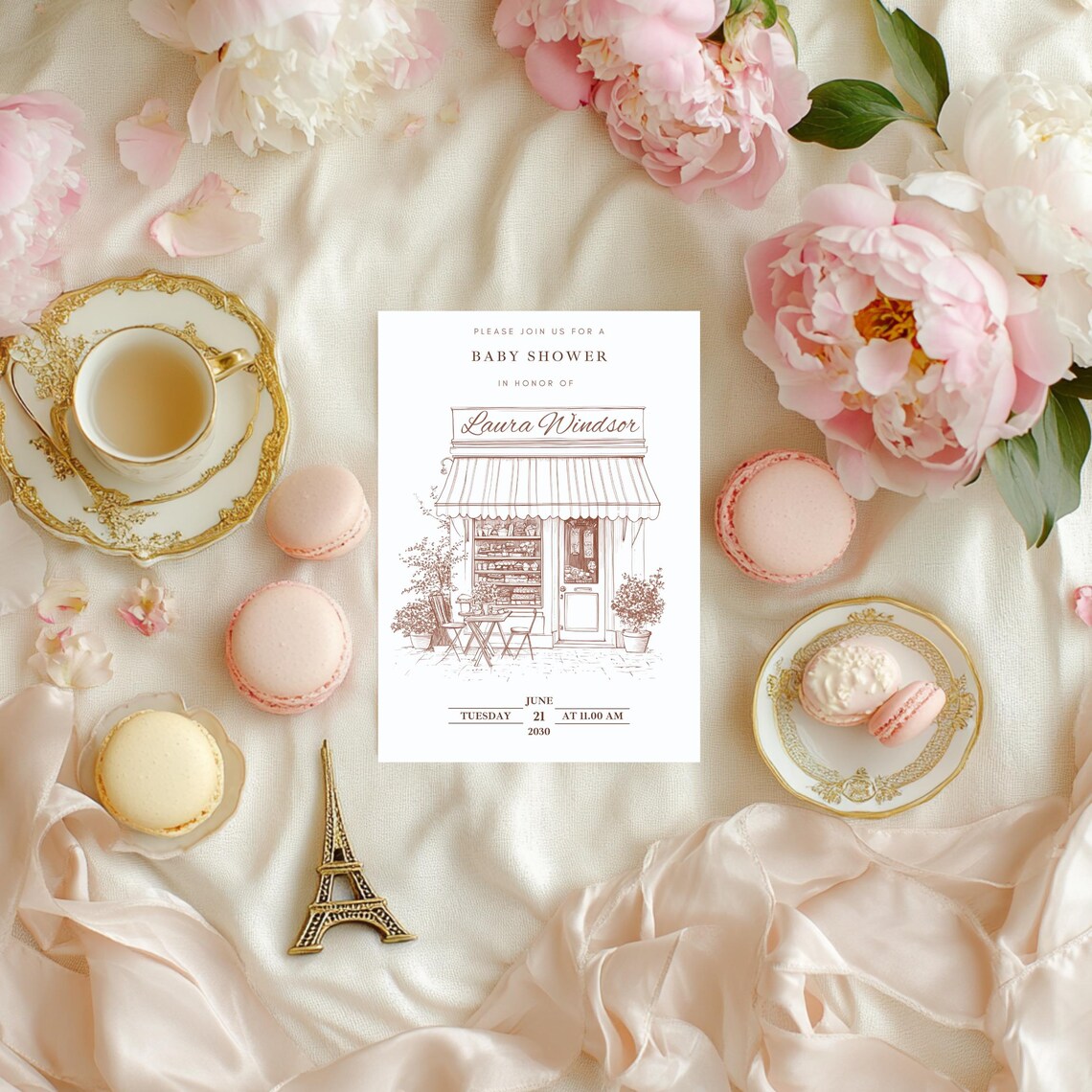 Paris Baby Shower Invitation, French Patisserie Bakery Baby Shower ...