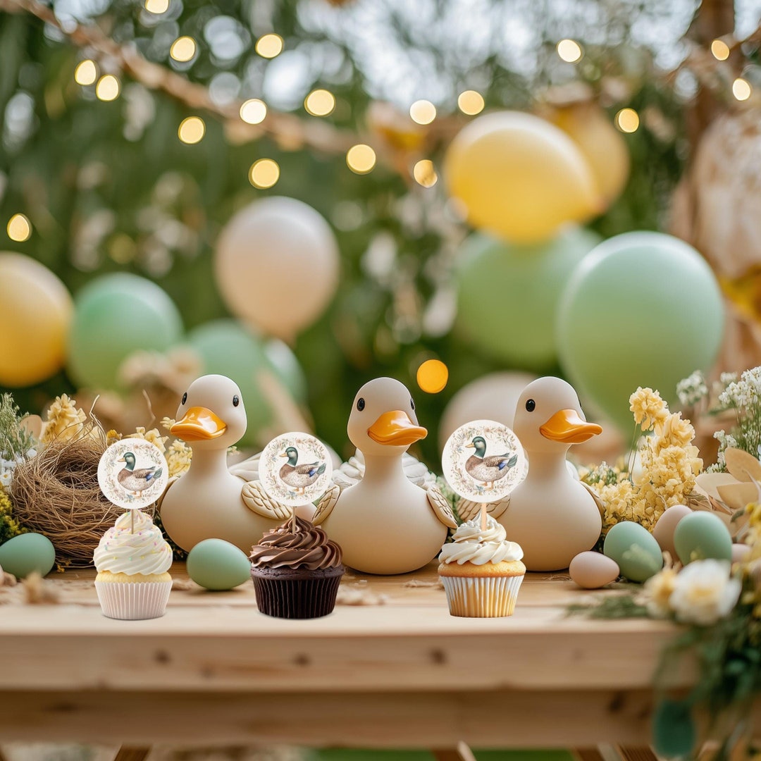 Mallard Duck Baby Shower Cupcake Toppers, Farm Animal Baby Shower ...