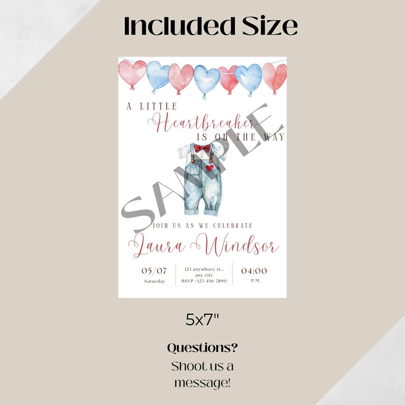 A Little Heartbreaker is on the Way Baby Shower Invite, Valentines ...