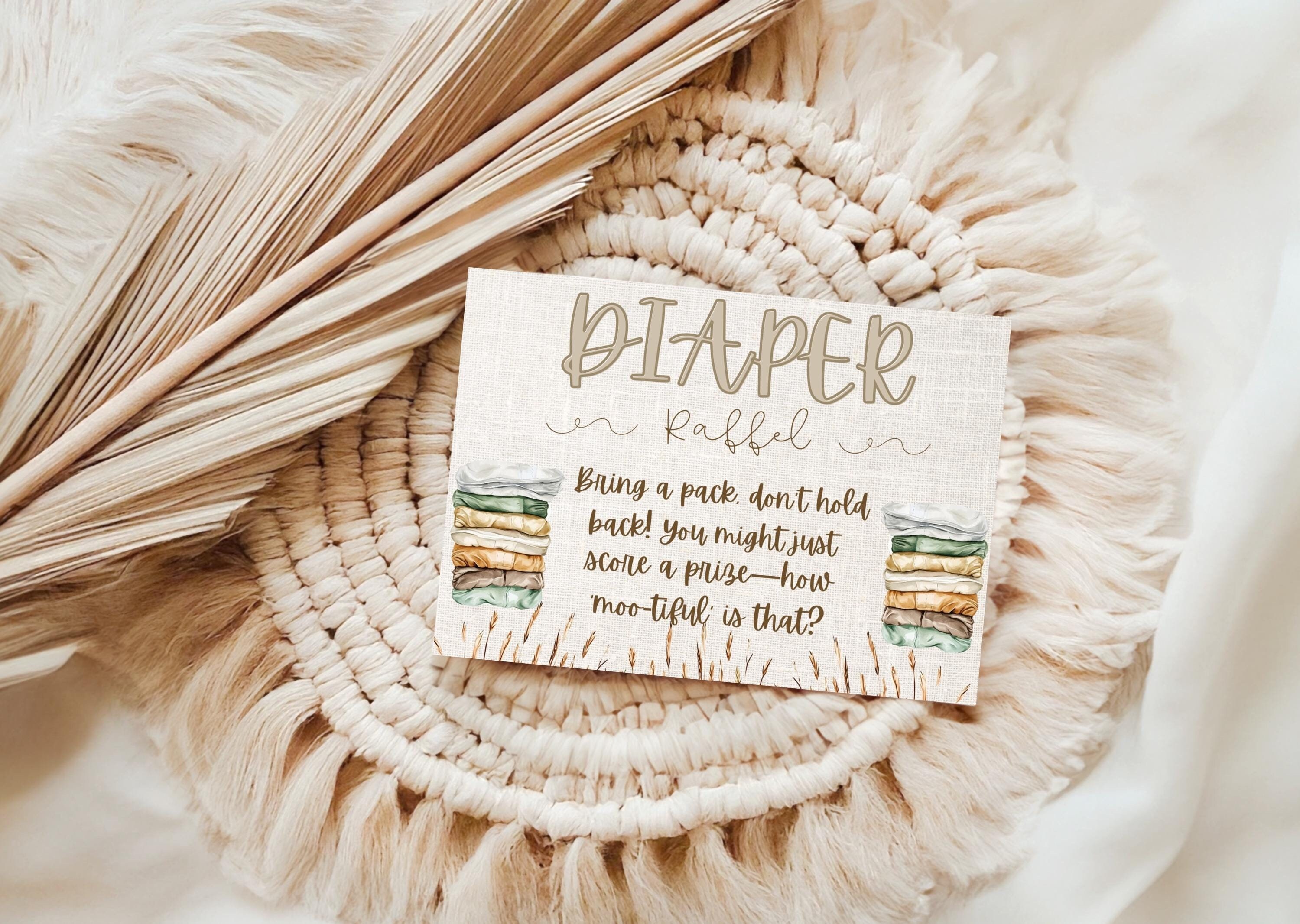 Highland Cow Baby Shower Diaper Raffle Insert, Cow, Animal, Digital ...