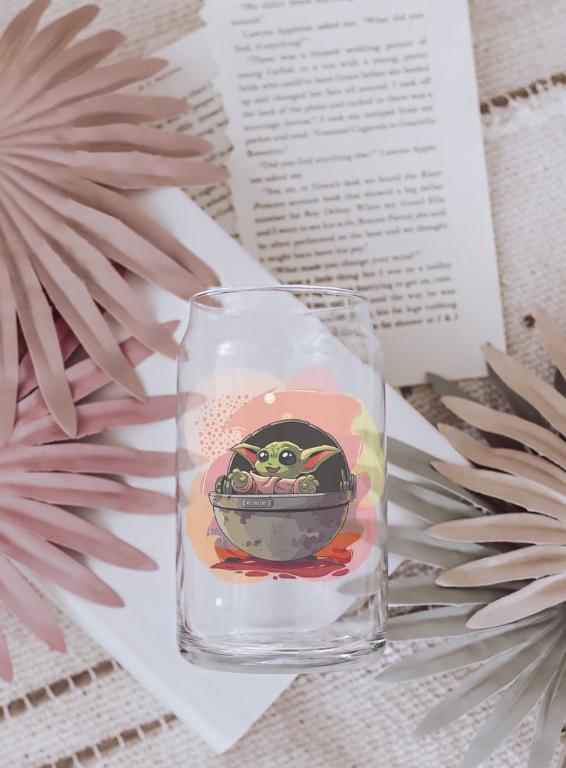 Grogu Inspired Star Wars Inspired Glass Can Coffee Cup Mug - Etsy