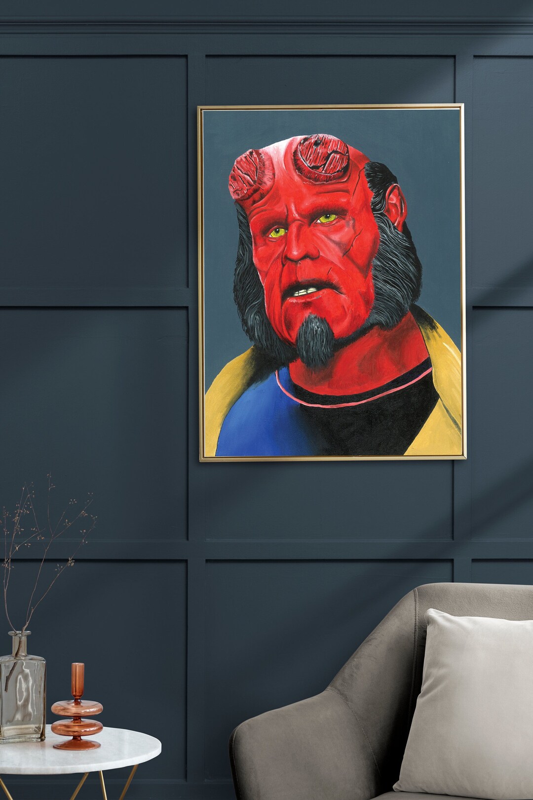 Hellboy Oil Painting - Etsy