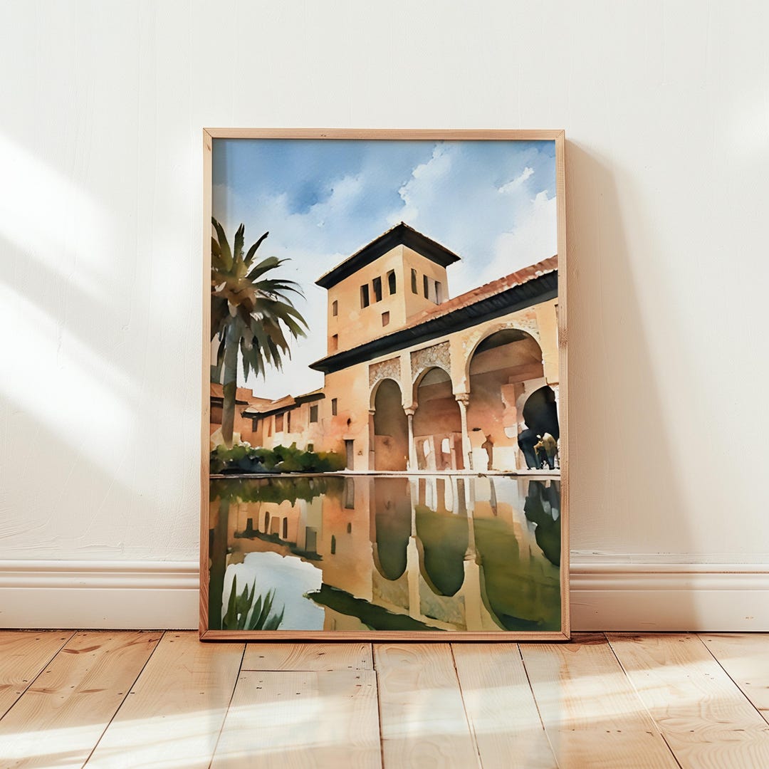 Granada Watercolor Art, Granada Wall Art, Granada Painting, Granada ...