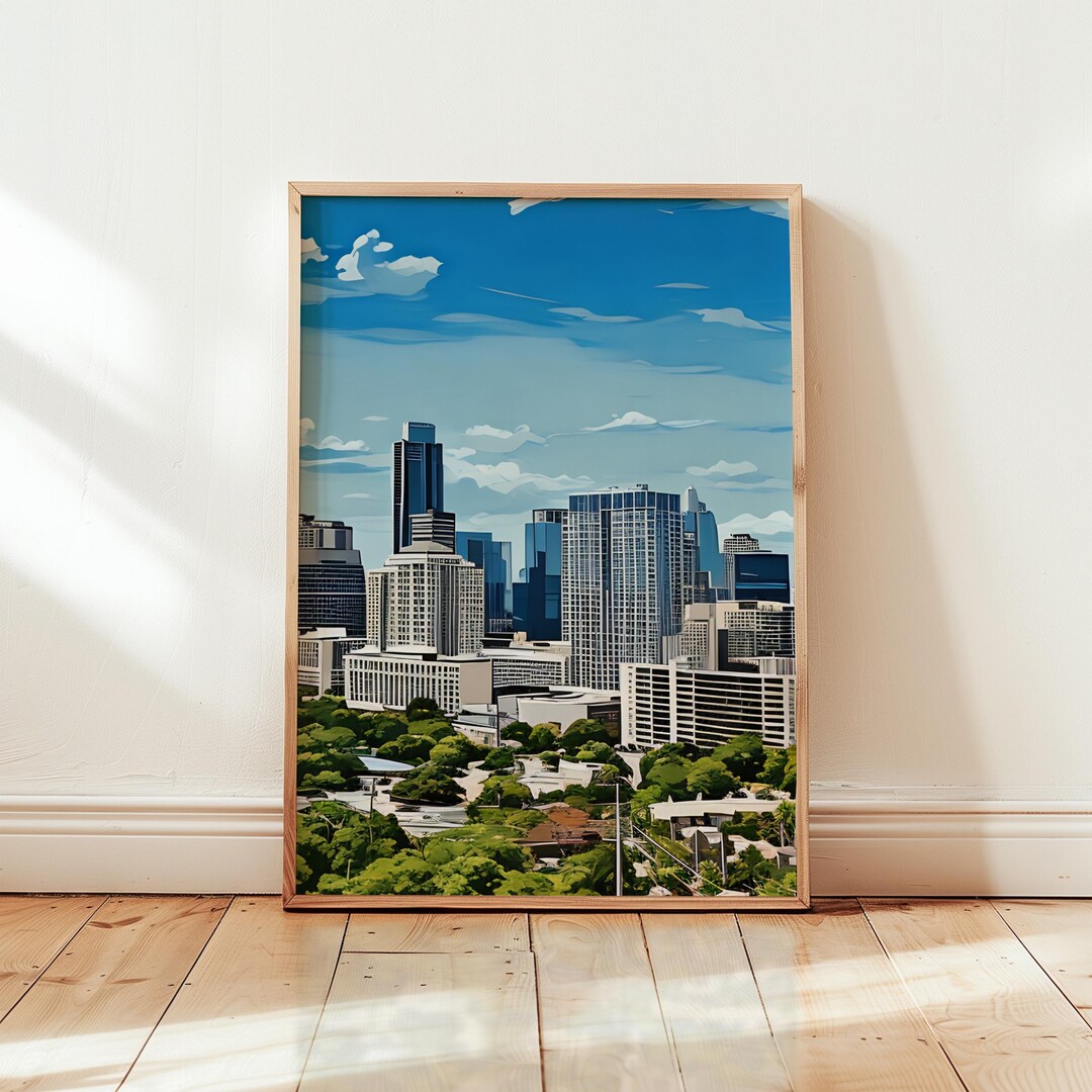 Austin Skyline Print, Austin Art, Urban Artwork, Texas City Decor ...