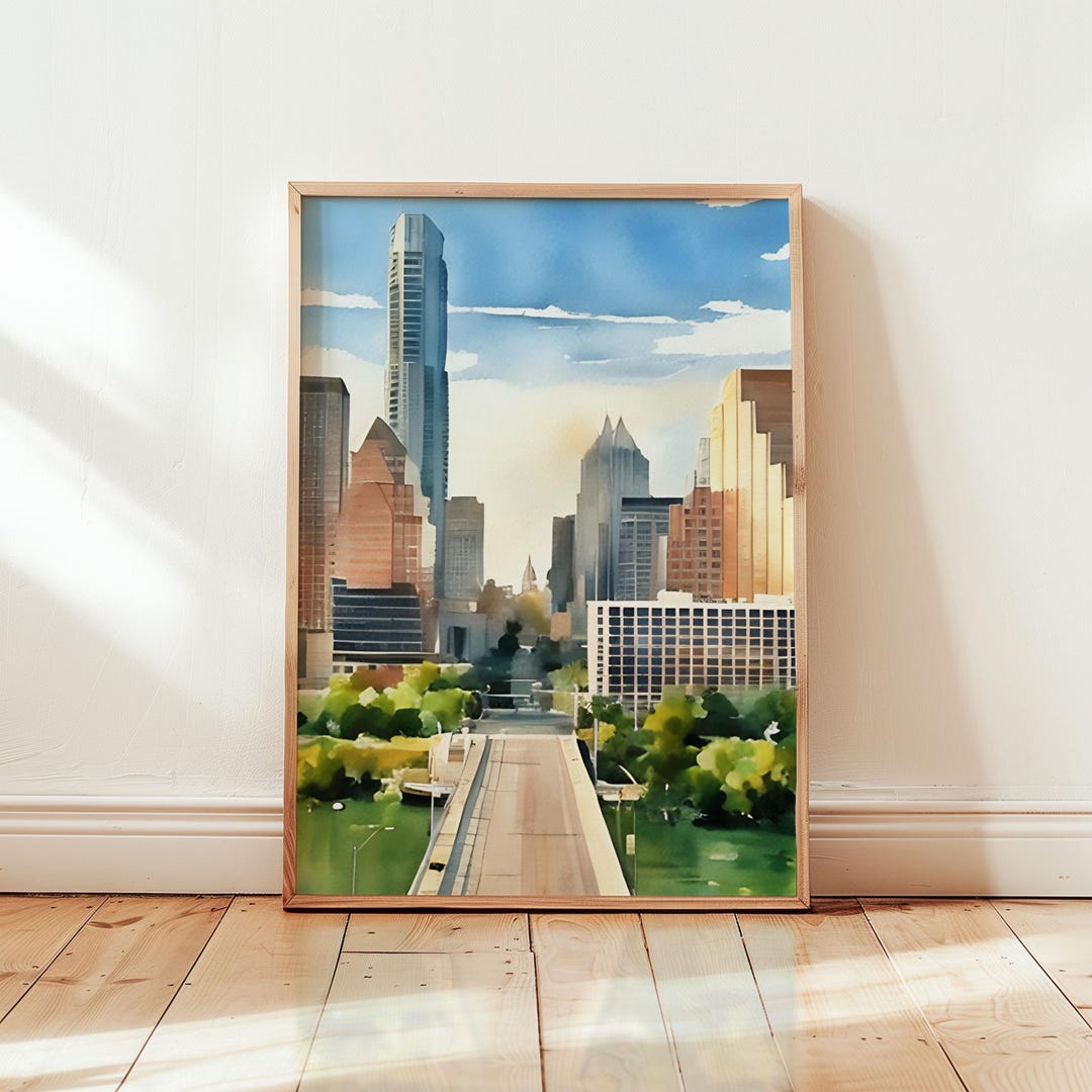 Austin Art Print, Austin Wall Art, Watercolor Art Painting, Austin Gift ...