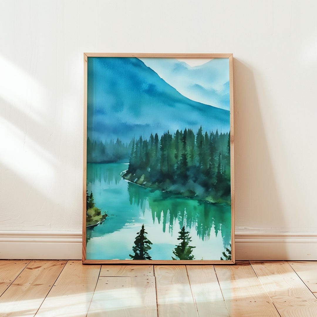 Banff Art Print, Banff Wall Art, Watercolor Art Painting, Banff Gift ...