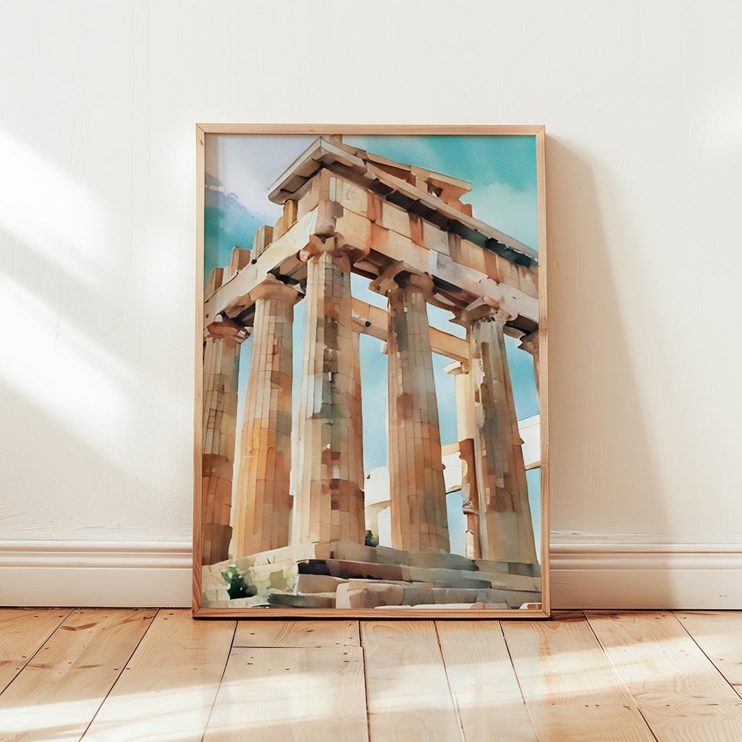 Athens Watercolor Art, Athens Wall Art, Athens Painting, Athens Artwork ...