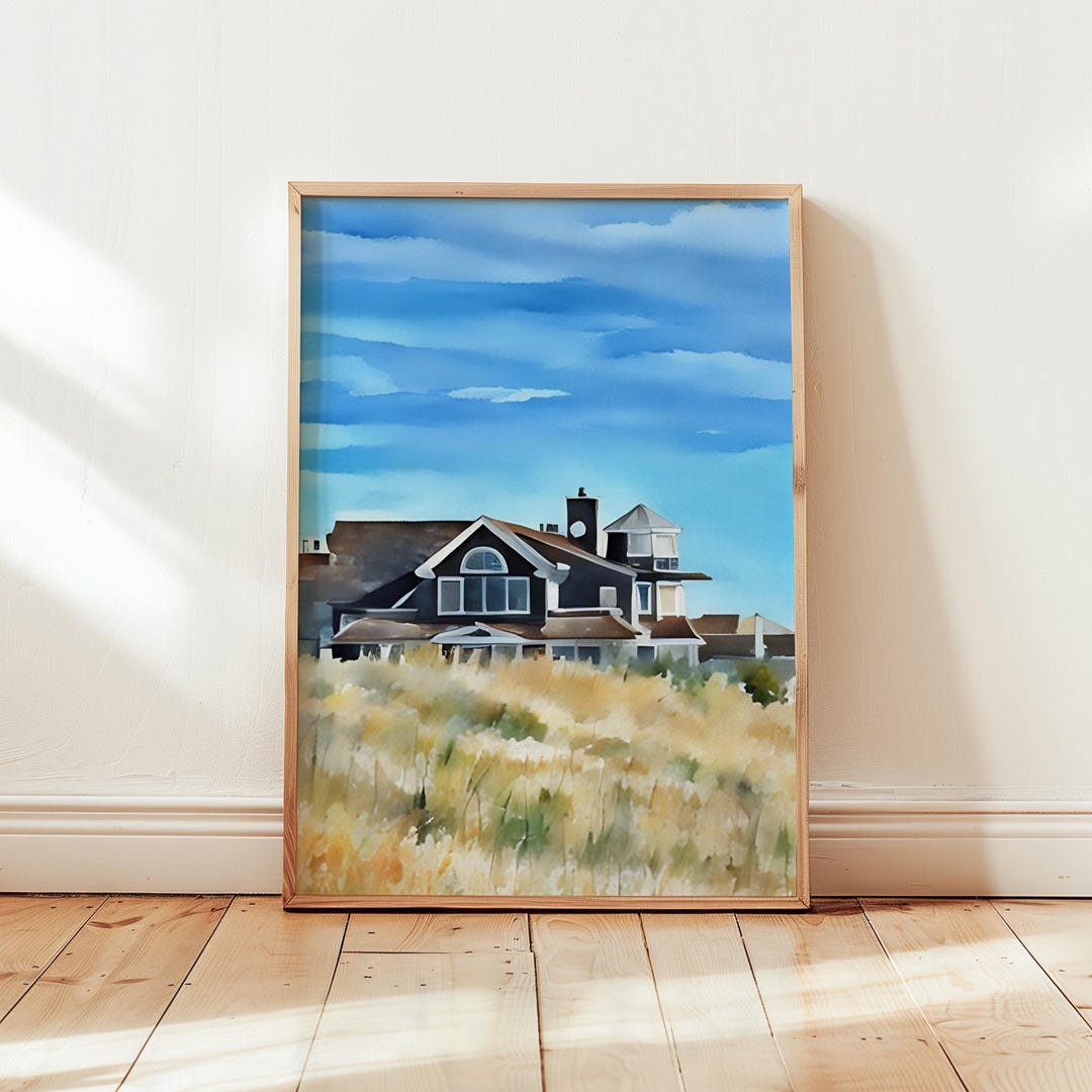 The Hamptons Watercolor Art, the Hamptons Wall Art, the Hamptons ...