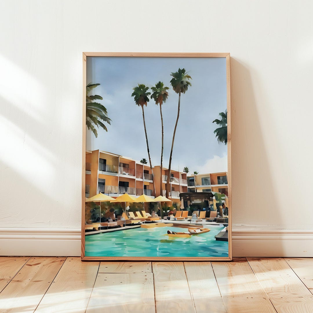Palm Springs Watercolor Art, Palm Springs Wall Art, Palm Springs ...
