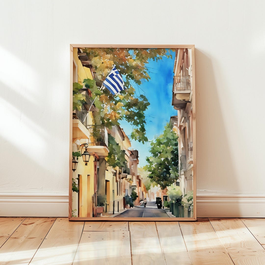 Athens Watercolor Painting, Athens Art Print, Athens Wall Art, Travel ...