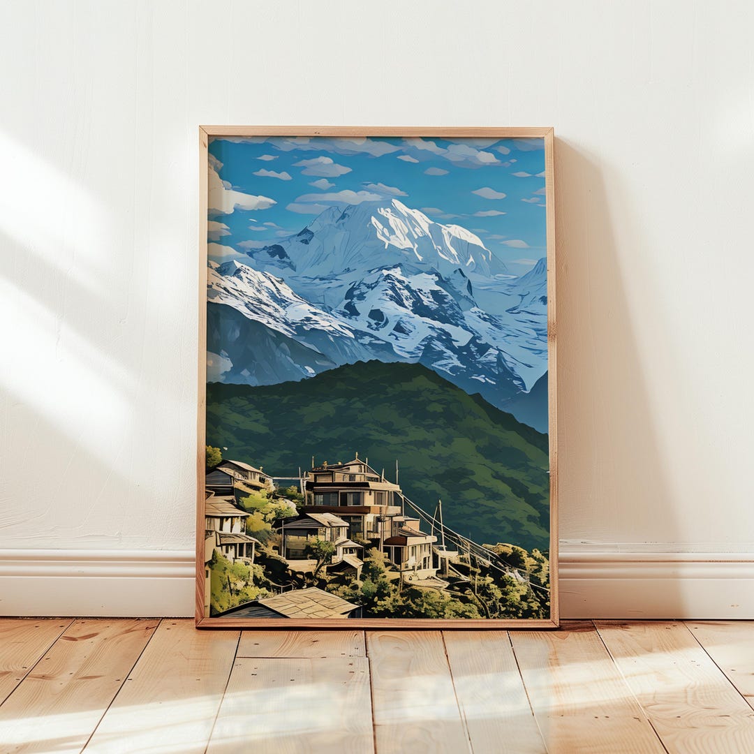 Nepal Watercolor Art, Nepal Wall Art, Nepal Painting, Nepal Artwork, Travel Poster Print, Nepal ...