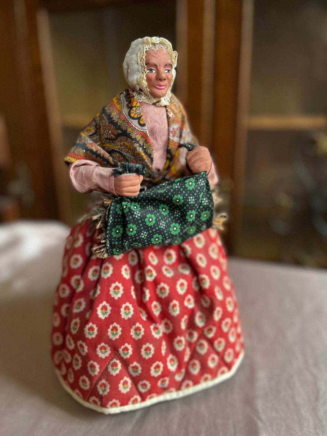 Santon De Provence Doll Vintage Lady With Hay - Etsy