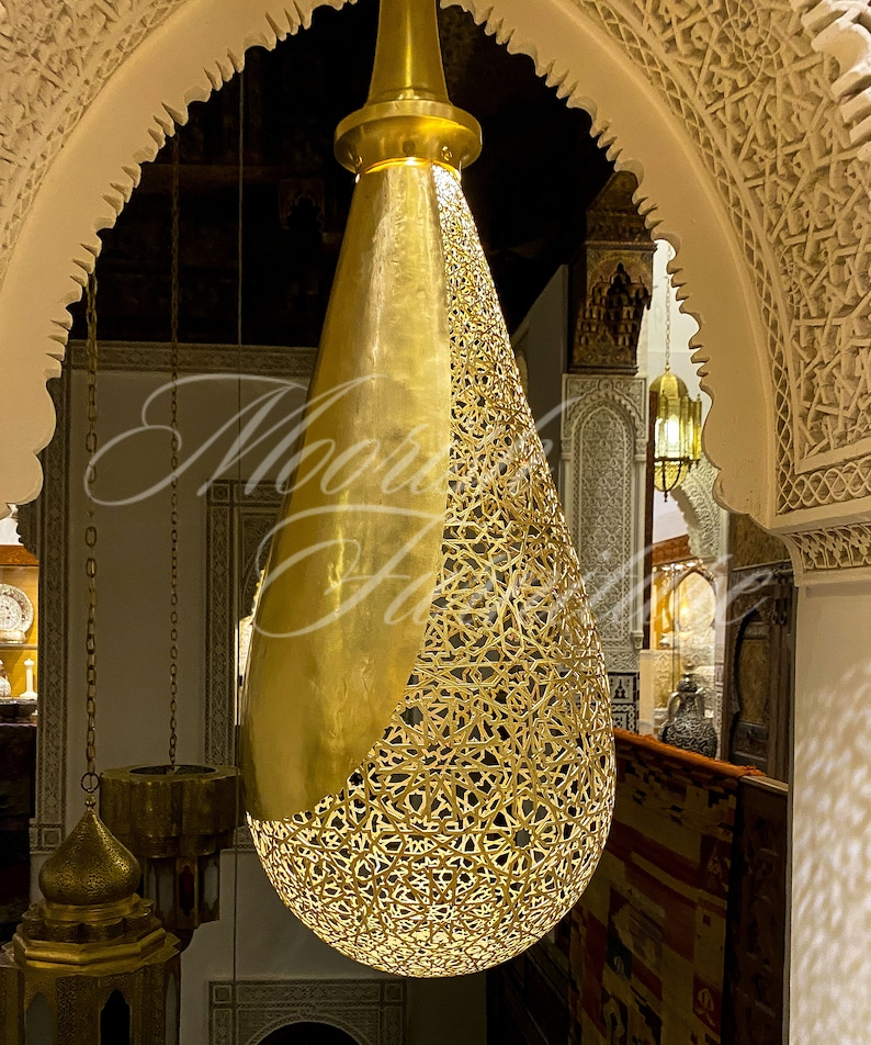 Moroccan Brass Pendant Light Moroccan Lamp Ceiling Antique - Etsy