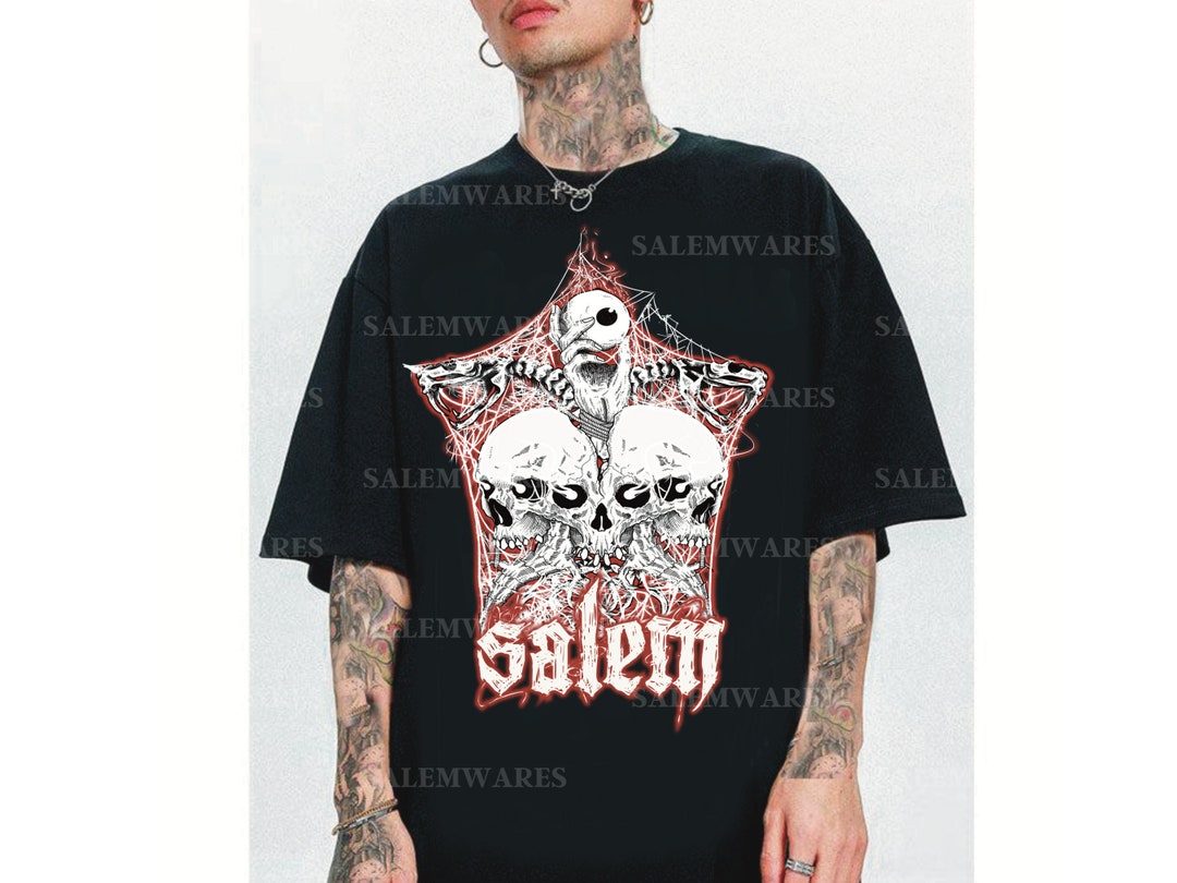 Salem Heavy Metal Dark Skulls Skeleton Tee Dark Clothing Alt Clothing ...