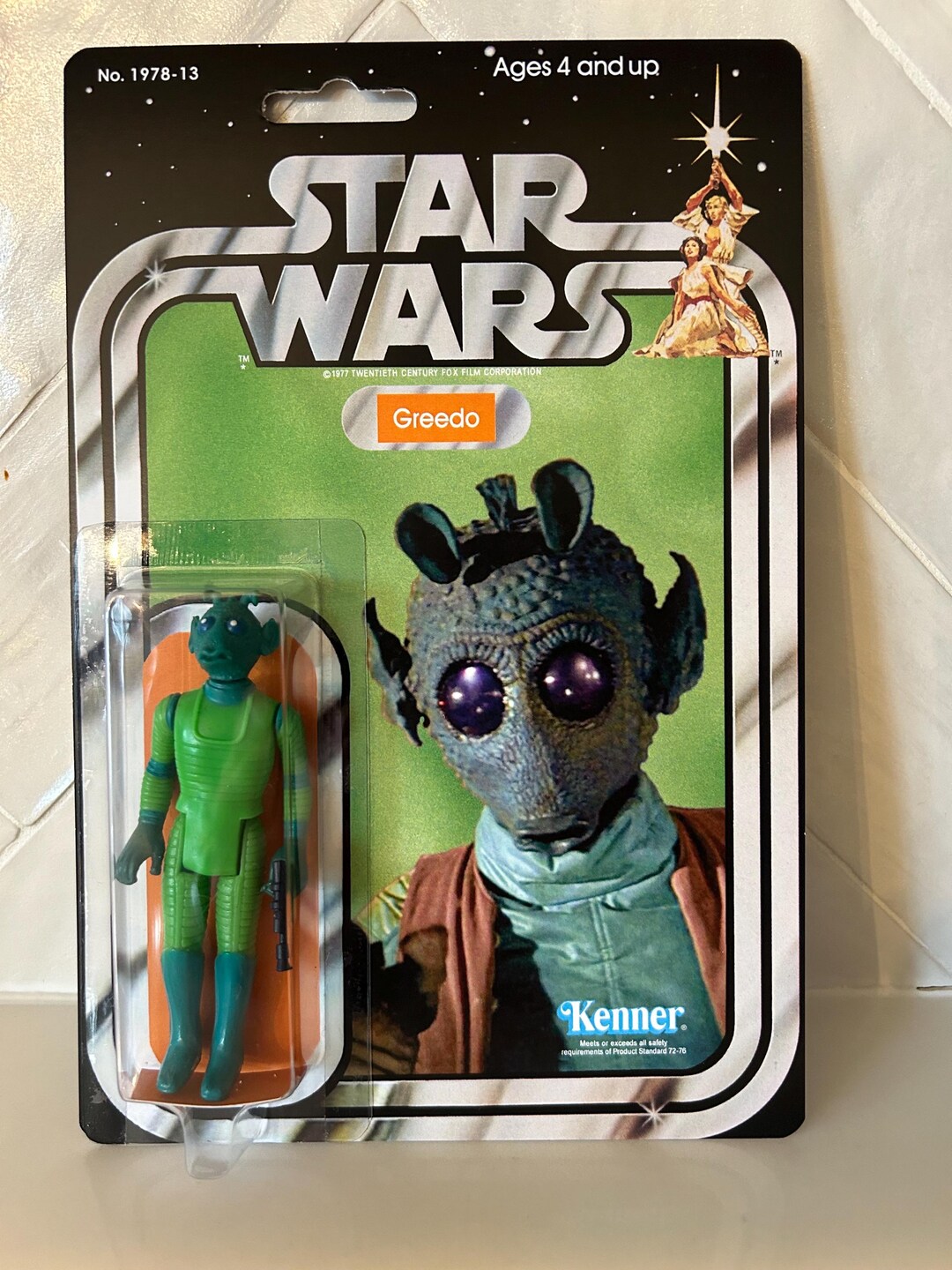 Custom Star Wars Original Vintage 1978 Greedo on Reproduction Kenner 21 ...