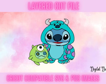 Stitch Mike Sully Svg - Etsy