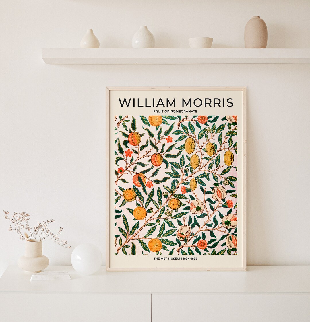 William Morris Fruit of Pomegranate, Exhibition Poster, Printable Wall ...