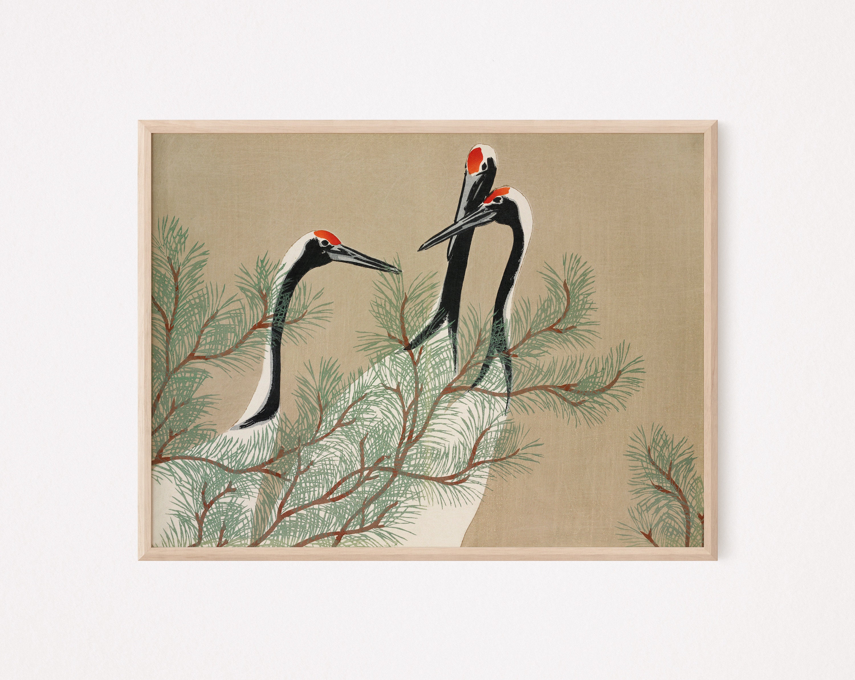 Kamisaka Sekka Art, Cranes From Momoyogusa, Traditional Japanese ...