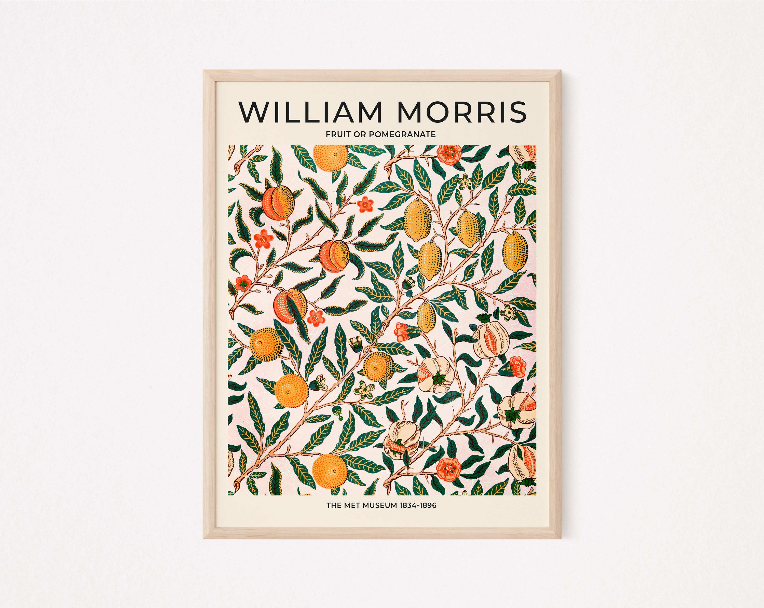 William Morris Fruit of Pomegranate, Exhibition Poster, Printable Wall ...