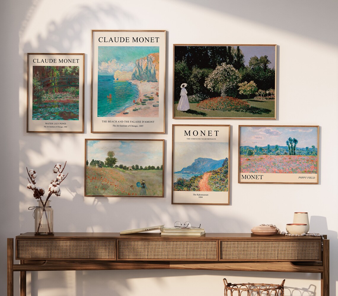 Claude Monet Gallery Wall Set of 6, Monet Print Set, Monet Posters ...