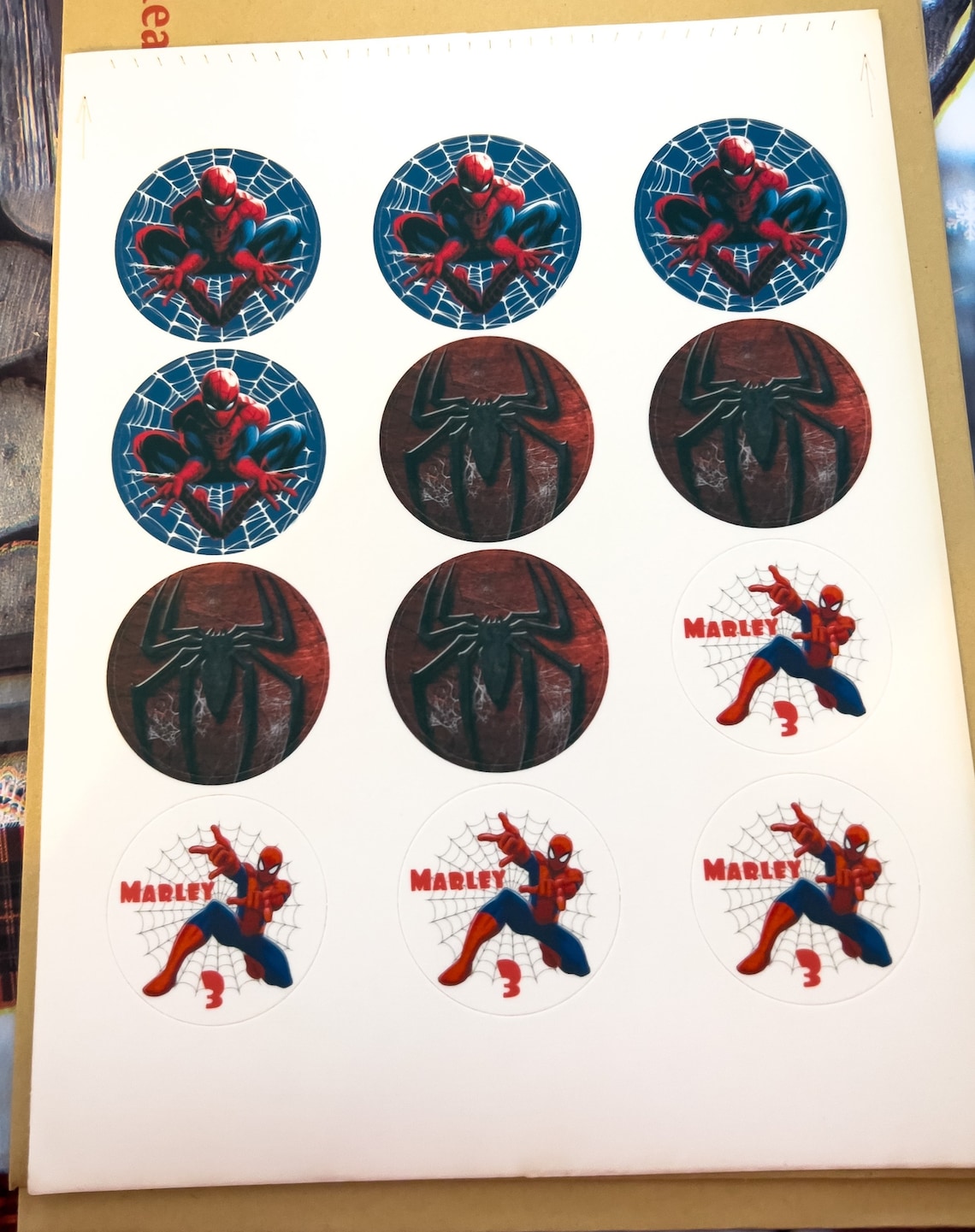 Spiderman Edible Cupcake Toppers Pre-cut Cupcakes Toppers Edible ...