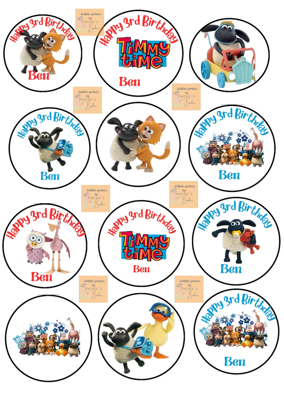 Timmy Time Cupcake Toppers - Etsy