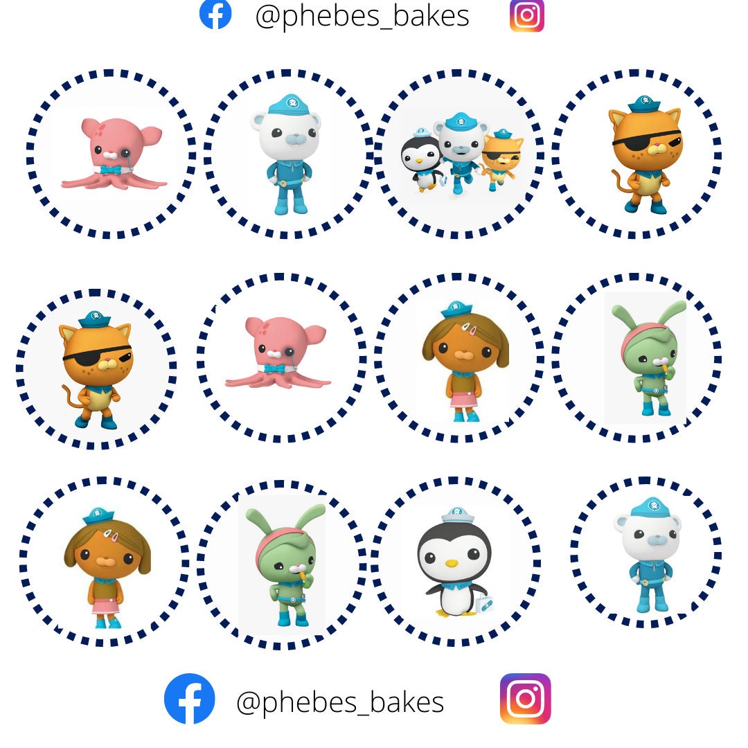Octonauts Cupcake Toppers Octonauts Birthday Party Edible Cupcake My