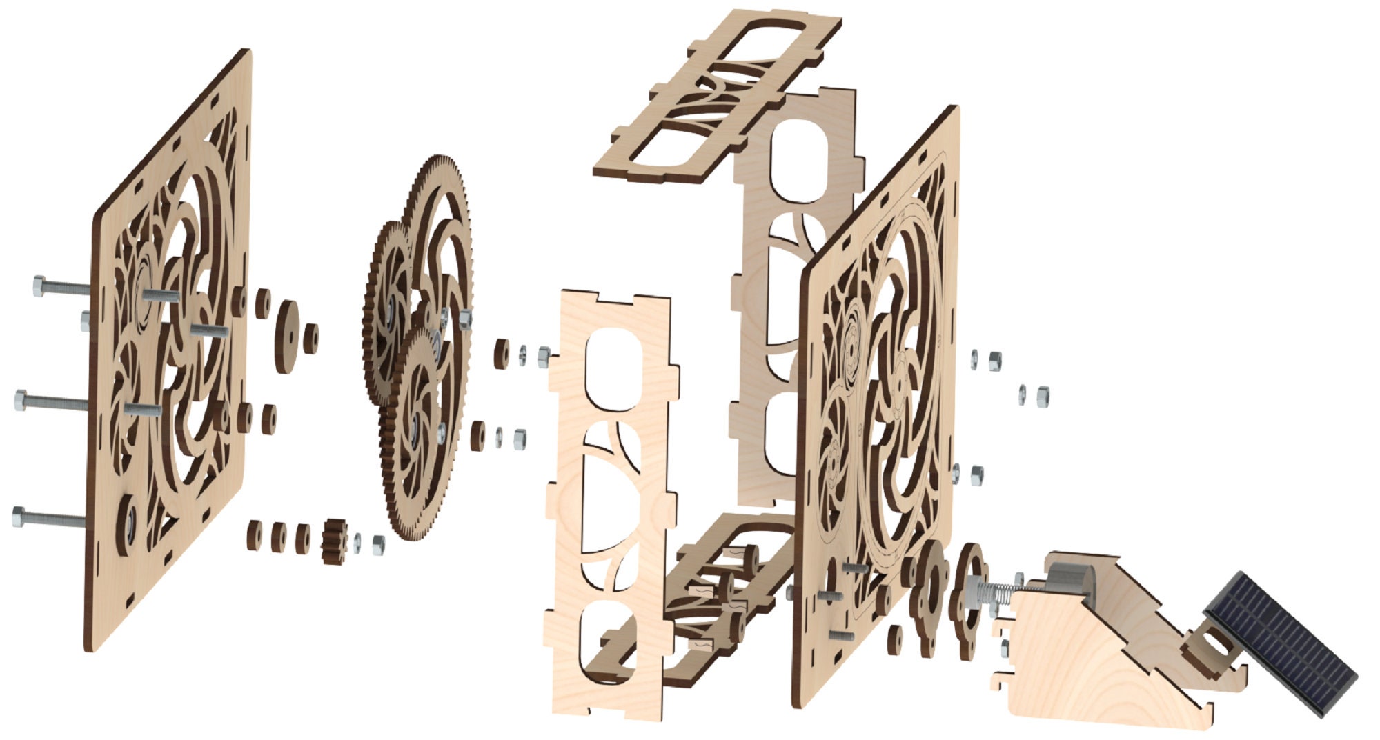DIY Wooden Toys, 3D Solar KINETIC MODEL, Laser Cut, Model Kit, Puzzle ...